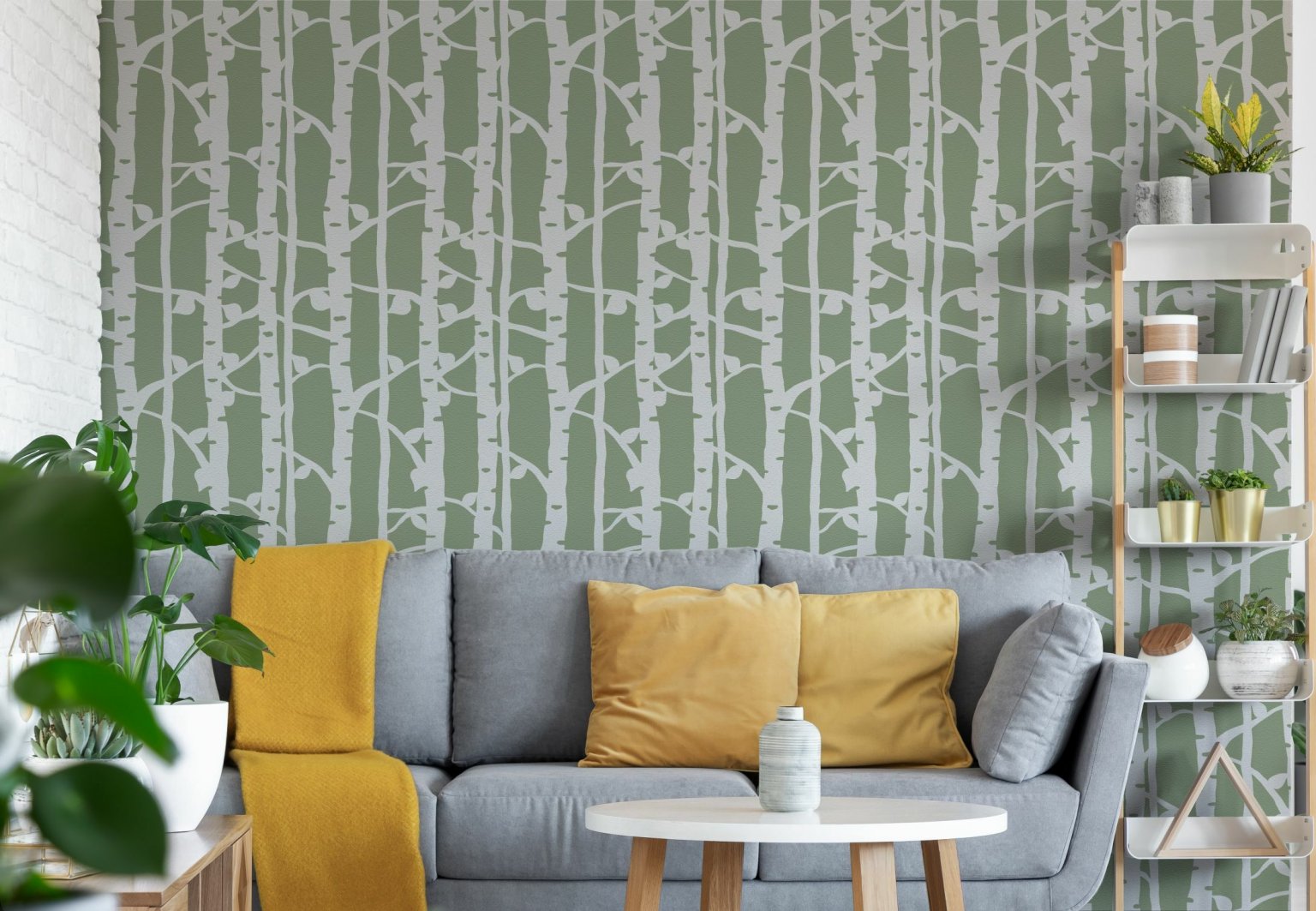 Șablon decorativ - Pădure de mesteceni